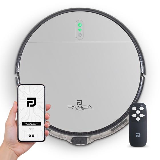Aspirador Robô Inteligente PandaPlus AMGR1 WiFi App Alexa Google ...