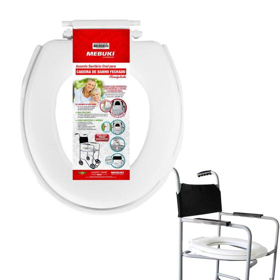 Assento Sanitário Fechado Almofadado Para Cadeira De Banho - MEBUKI ...