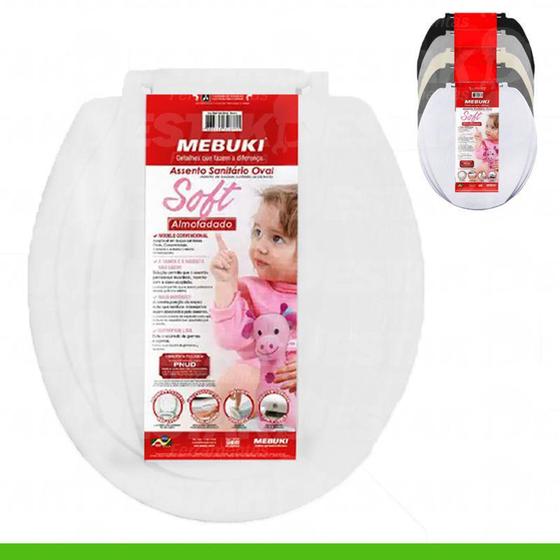 Assento Sanitário Privada Oval Almofadado Slim Branco - MEBUKI ...
