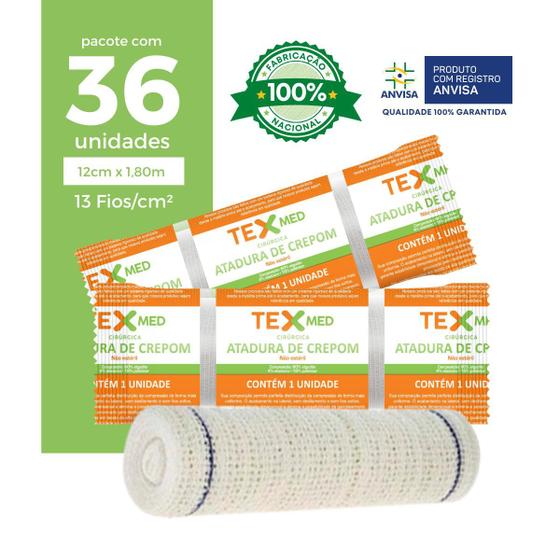 Atadura De Crepom 12CM 13 Fios 36 Unidades - TEXMED - Atadura ...