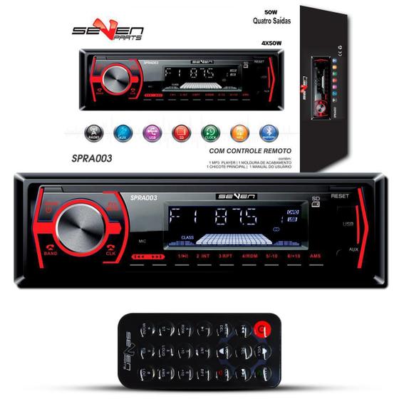 Auto Radio Automotivo Bluetooth Usb Sd Mp3 Player Som Carro - Seven Parts - Som Automotivo ...