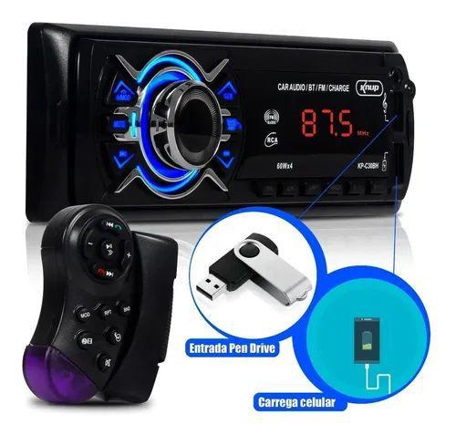 Auto Radio Mp3 Fm Knup Kp-c30bh Bluetooth Controle Volante - Som ...