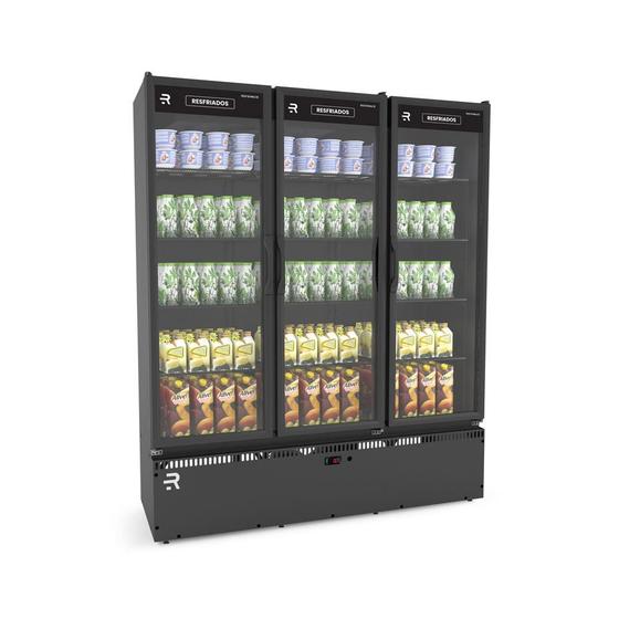 Auto Serviço Vanguard Resfriados 3 Porta 0 a 7ºC ASVR3PPP Preto/Preto ...