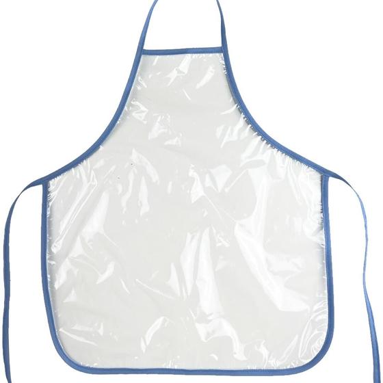 Avental Infantil Plástico 45cm X 40cm Transparente Com Viés - Azul ...