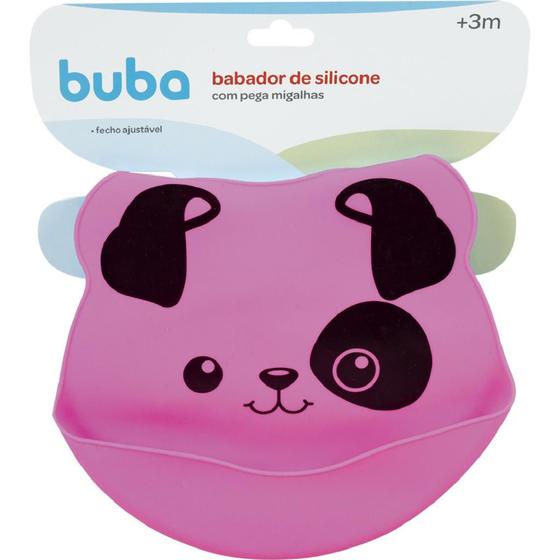 Babador de silicone com pega migalhas Rosa 15385 - Buba - Babador de ...