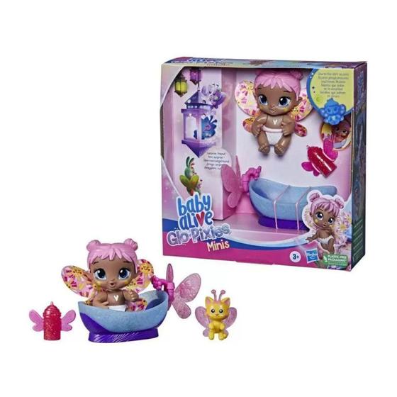 Baby Alive Glo Pixies Mini Bubble Sunny Rosa 3+ F2597 Hasbro - Boneca ...