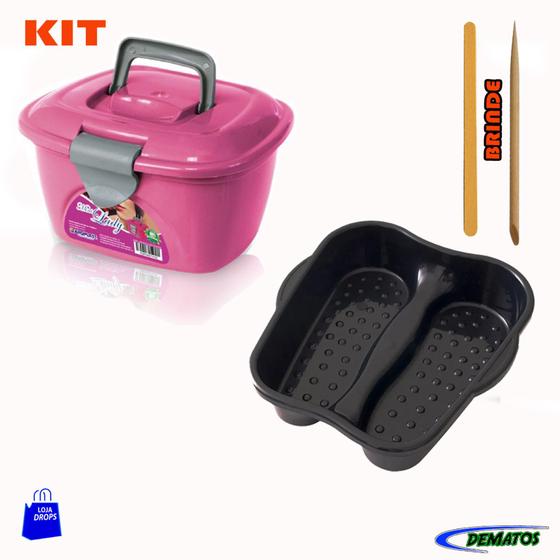 Bacia Pedicure e Maleta Mini Lady Box Rosa Manicure KIT PERFEITO + MIMO ...