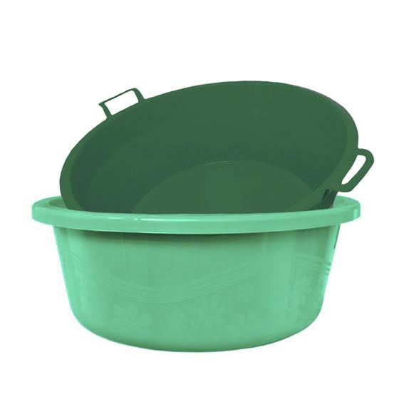 Bacia Plastica 100 L e Bacia 80 L Verde Extra Grande Redonda Resistente ...