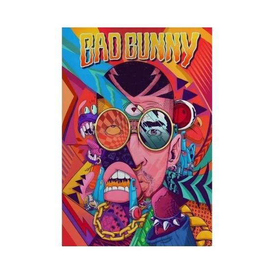 Bad Bunny Hip Hop Rapper Música Capa De Álbum Pintura Em Tela Mural Art ...