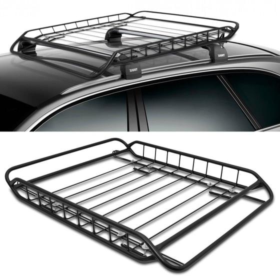 Bagageiro Maleiro de Teto Gradeado Aço Pequeno 45KG Universal Projecar ...