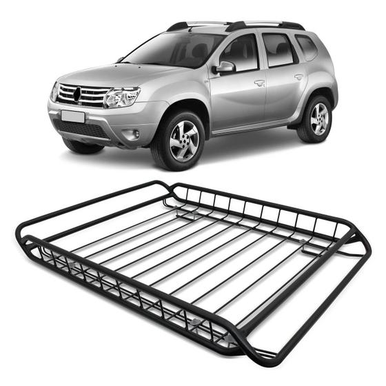 Bagageiro Maleiro de Teto Gradeado Grande Duster 2010 a 2019 Preto Aço ...