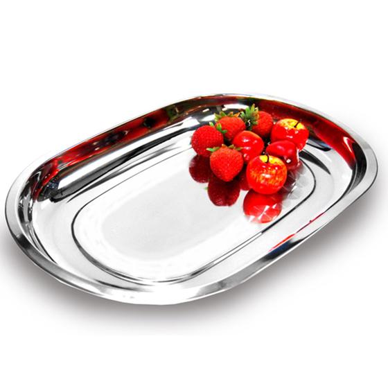 Baixela Oval de 30cm Bandeja em Aço Inox Travessa Servir Porções ...