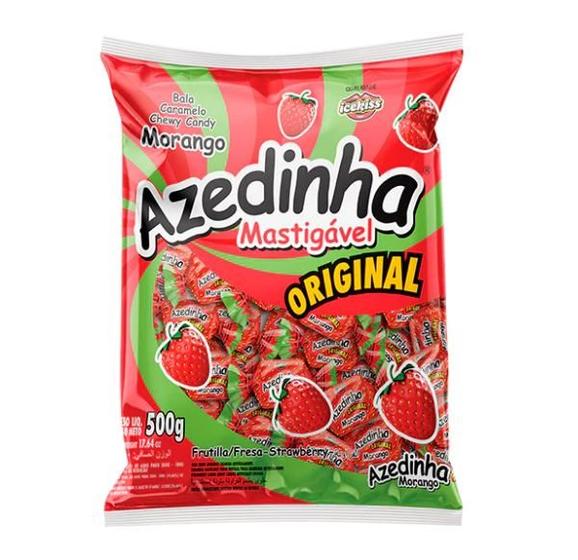 Bala Azedinha Morango, Mastigável e Original - Cory - 500 g - Balas ...