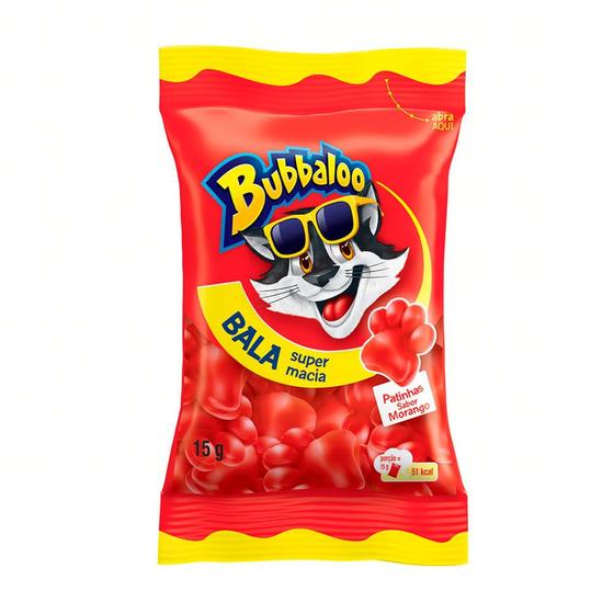Bala Bubbaloo Patinhas Morango 15g - Balas - Magazine Luiza