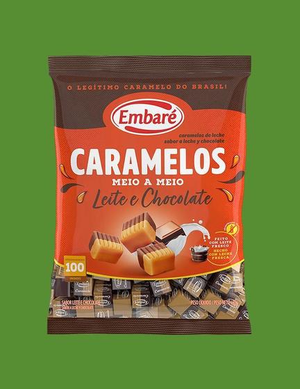 Bala de Caramelo meio a meio Leite e Chocolate 660g - Embaré - Balas ...