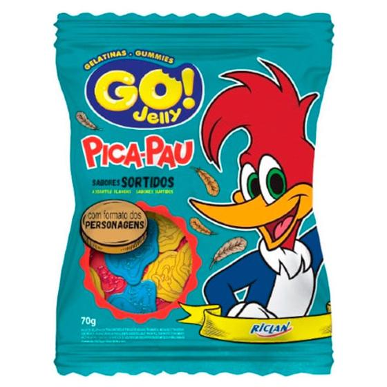 Bala de Gelatina Go! Jelly Pica-Pau 70g - Riclan - Freegells - Bala de Gelatina - Magazine Luiza