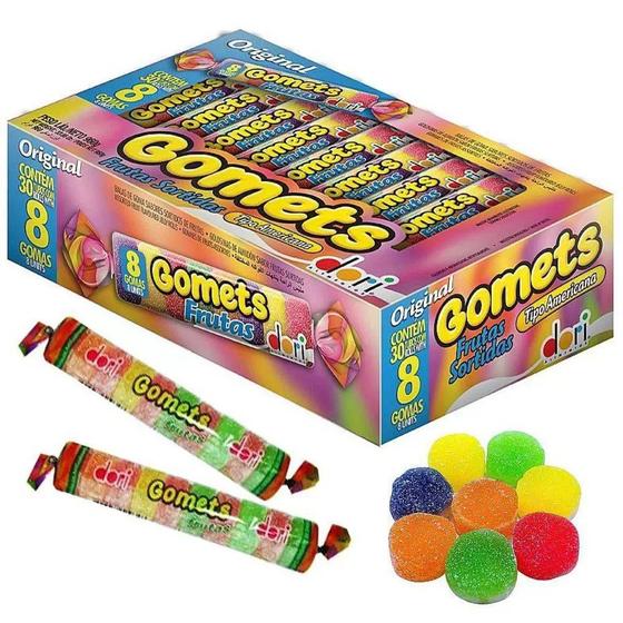 BALA DE GOMA GOMETS TUBO FRUTAS SORTIDAS 32g CAIXA COM 30 UNIDADES DORI ...