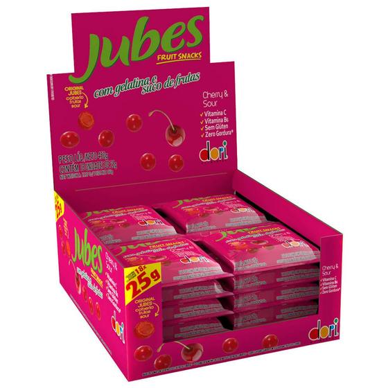 Bala de Goma Jubes Fruit Snacks Cherry&Sour 25g c/24 - Dori - Balas ...