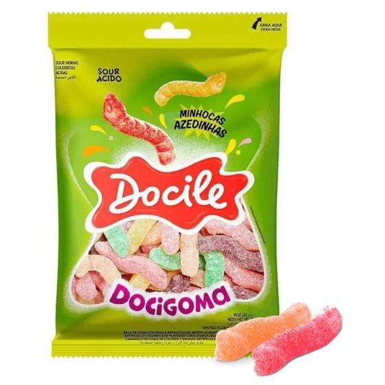 Bala de Goma Minhoca Azedinha Docigoma Docile - 900g - Balas - Magazine ...