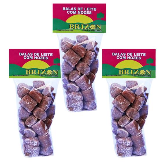 BALA DE LEITE COM NOZES COM AÇÚCAR 100g CARAMELO BRIZON 3 UN - Hué ...