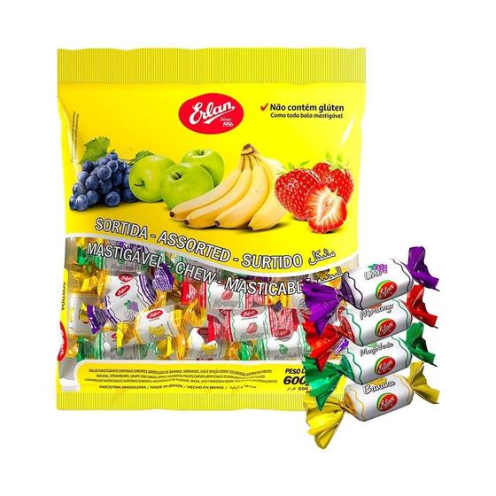 Bala Erlan Mastigável Sortida 600g - Balas - Magazine Luiza