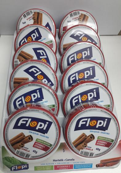 Bala Flopi sem açúcar sabor canela Display c/12 latas - Florestal ...