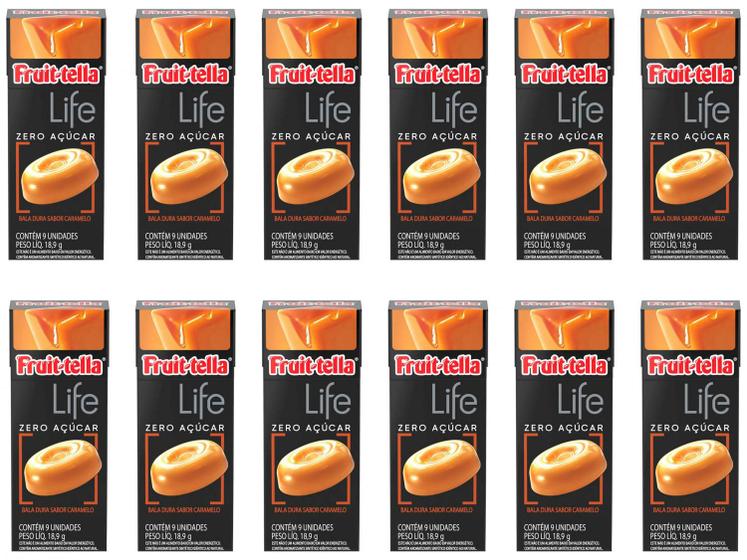 Bala Fruittella Life Caramelo sem Açúcar - 226,8g Flip Top 12 Unidades ...