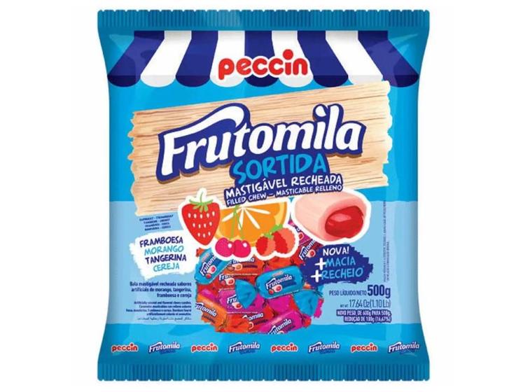Bala Frutomila Sortida Recheada Mastigável 500g - Peccin - Balas ...