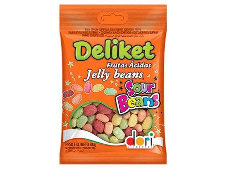 Bala Goma Jujuba Frutas Ácidas Deliket Jelly Beans 700g - Balas ...