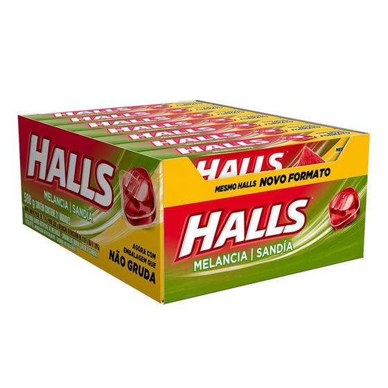 Bala Halls Melancia caixa com 21un x 28g SUPER BARATO - Mondelez ...