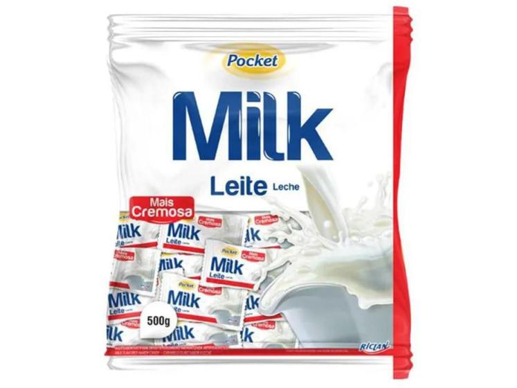 Bala Leite Milk Pocket Cremosa Pacote 500g - Riclan - Balas - Magazine ...