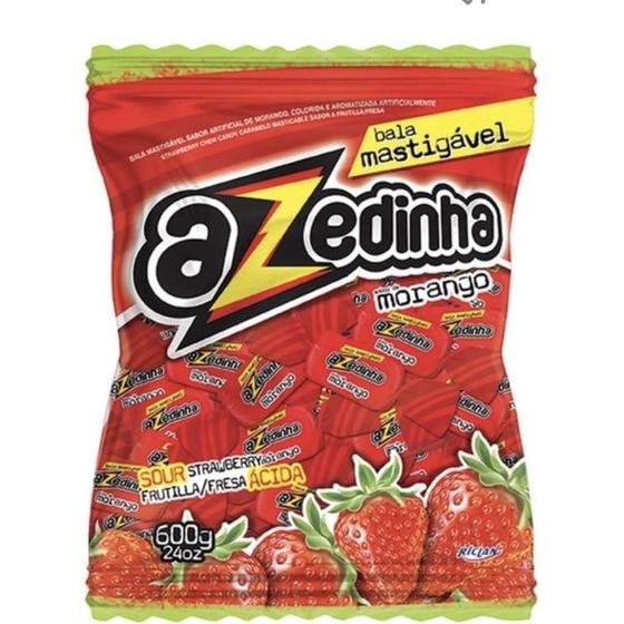 Bala Mastigável Azedinha Morango Pacote 600g - Riclan - Balas ...