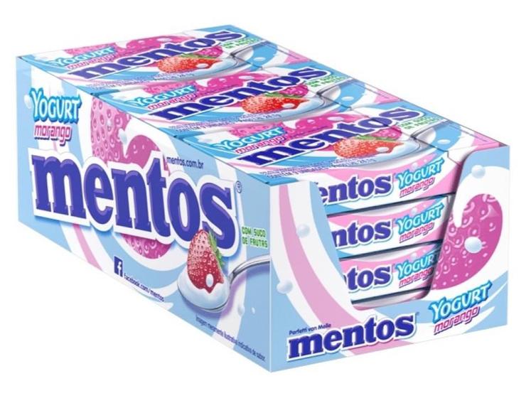 Bala Mentos Slim Box Yogurte Iogurte Morango Caixa C/12unid - 289g ...