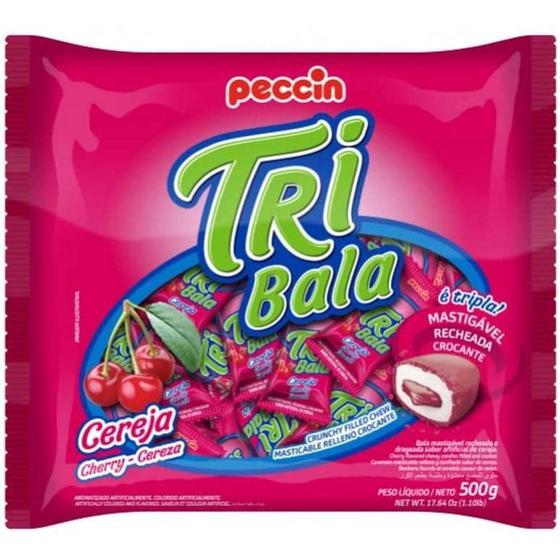 Bala Recheada Peccin TriBala Sabor Cereja Saco 500g - Balas - Magazine ...