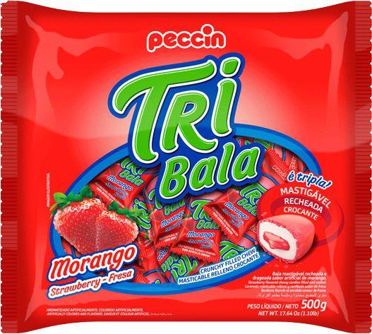 Bala Recheada Peccin TriBala Sabor Morango Saco 500g - Balas - Magazine ...