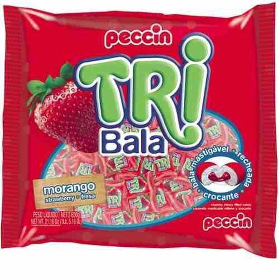 Bala Recheada Tri Bala Sabor Morango 500gr - Peccin - Balas - Magazine ...