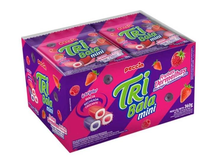 Bala Recheada Tribala Mini Frutas Vermelhas 30g C/12 Unid - PECCIN ...