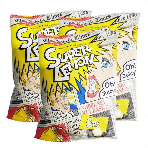 Bala Super Lemon Candy Japonesa 83g Nobel (Kit com 3) - Nobel Seika - Balas - Magazine Luiza