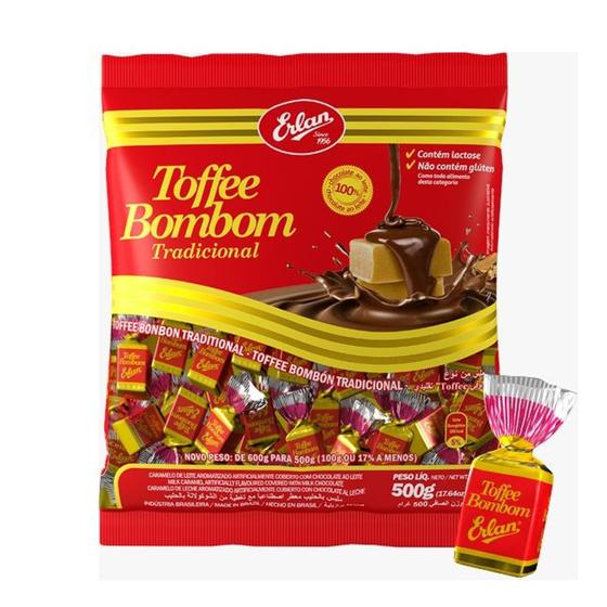 Bala Toffee Bombom Tradicional 500g - Erlan - Bombom - Magazine Luiza