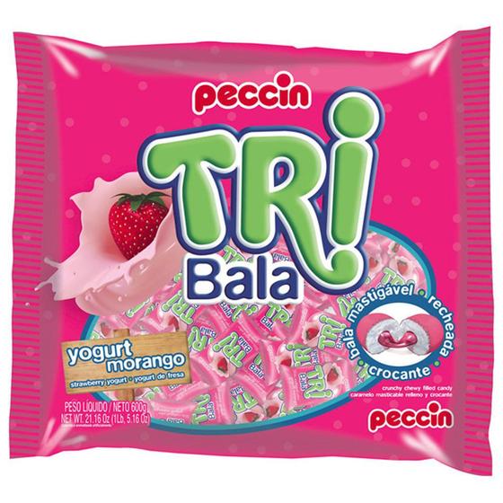 Bala Tribala Recheada Iogurte Morango 600g - Peccin - Balas - Magazine ...