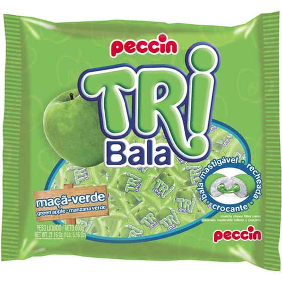 Bala Tribala Recheada Maçã Verde 500g - Peccin - Chicletes e Gomas ...