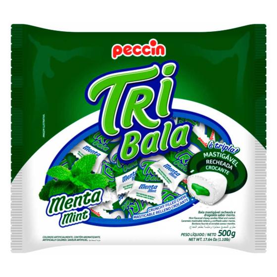 Bala Tribala Recheada Menta 500g - Peccin - Balas - Magazine Luiza