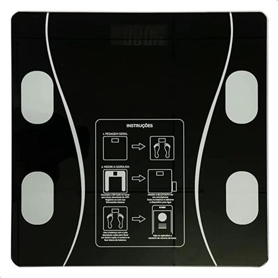 Balança Digital de Bioimpedância Vidro Premium 180Kg Original Line ...