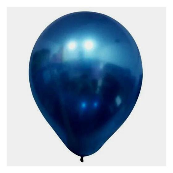 Balão Bexiga Metalizado Grande N16 com 10 un Cromado Cores 40 cm ...