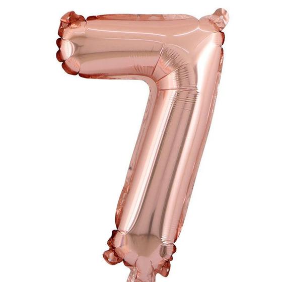 Balão de Número Médio Metalizado Microfoil Rose Gold 75cm - Apollo ...