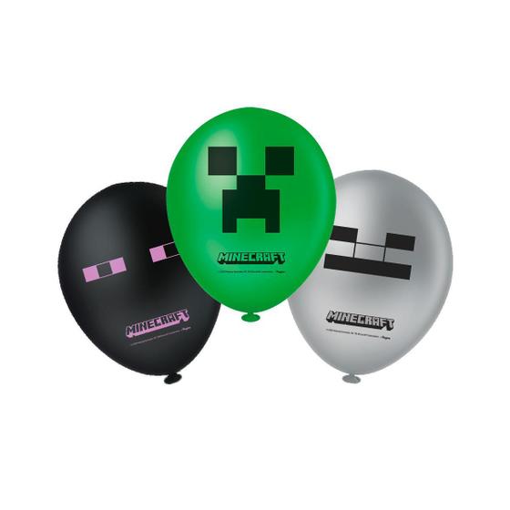 Balão Látex Redondo Minecraft 9 Polegadas 25und - Regina - Balão ...