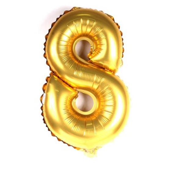 Balão Número 8 Dourado Metalizado 18 Polegadas - Espetáculo Festas ...
