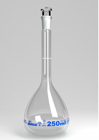 Balão Volumétrico com Rolha de vidro, 50ml, Certificado Classe A ISO ...