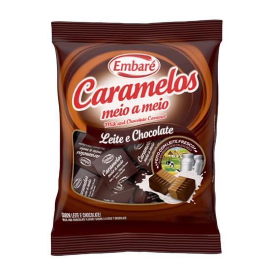 Balas Embaré Caramelo de Leite Sabor Leite e Chocolate 38g - Balas ...