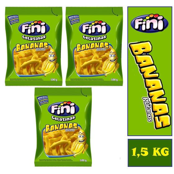Balas Fini Bananas Plátanos Gelatinas Pacotão de 1,5 KG - Bala de ...